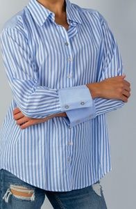 Tops | Sky Blue Stripe Convertible Top | Poshmark